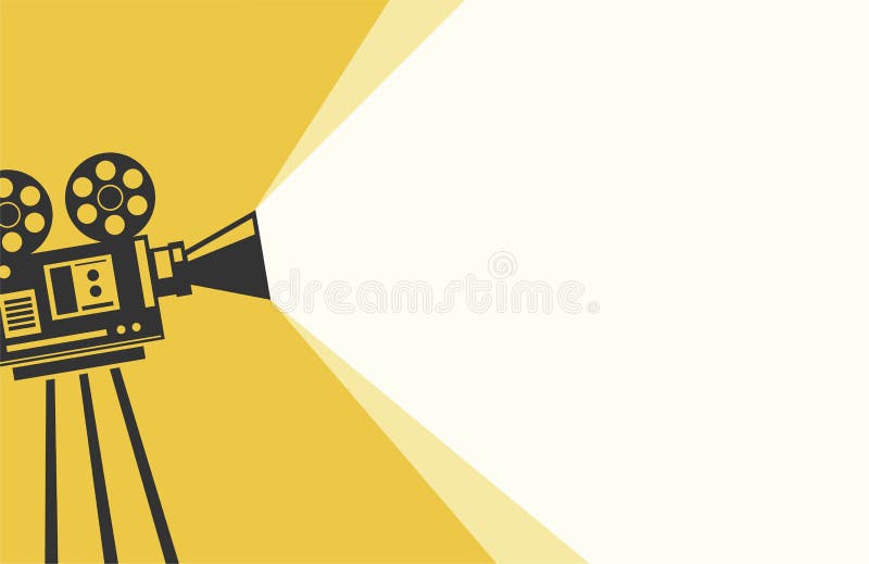 Vector Yellow and White Background with Lighting Old Fashioned Camera ...