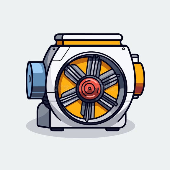 Vector of a Yellow and White Machine with Wheels on it, Isolated on a ...