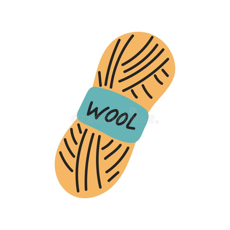 Vector Yellow Wool Yarn in a Flat Cartoon Style on a White Background ...