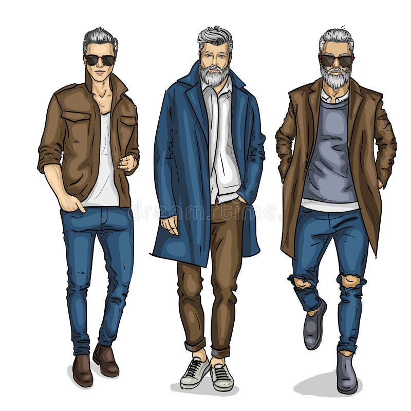 Vector young man models stock vector. Illustration of handsome - 109064386