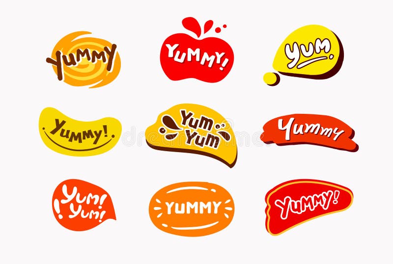 Vector Yummy, Speech Bubbles Hand Drawn Collection,.cute Icon, Talking ...