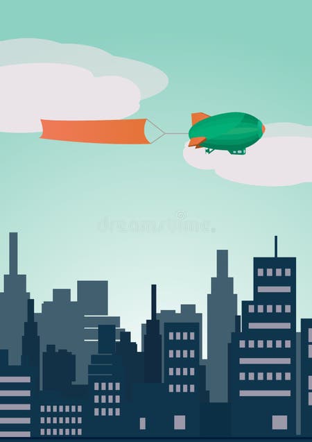 Vector Zeppelin with flag stock vector. Illustration of commercial ...
