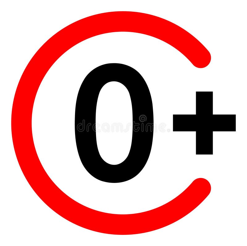 Zero Plus Icon. Newborn Suitable Symbol. Number 0 in Red Circle ...