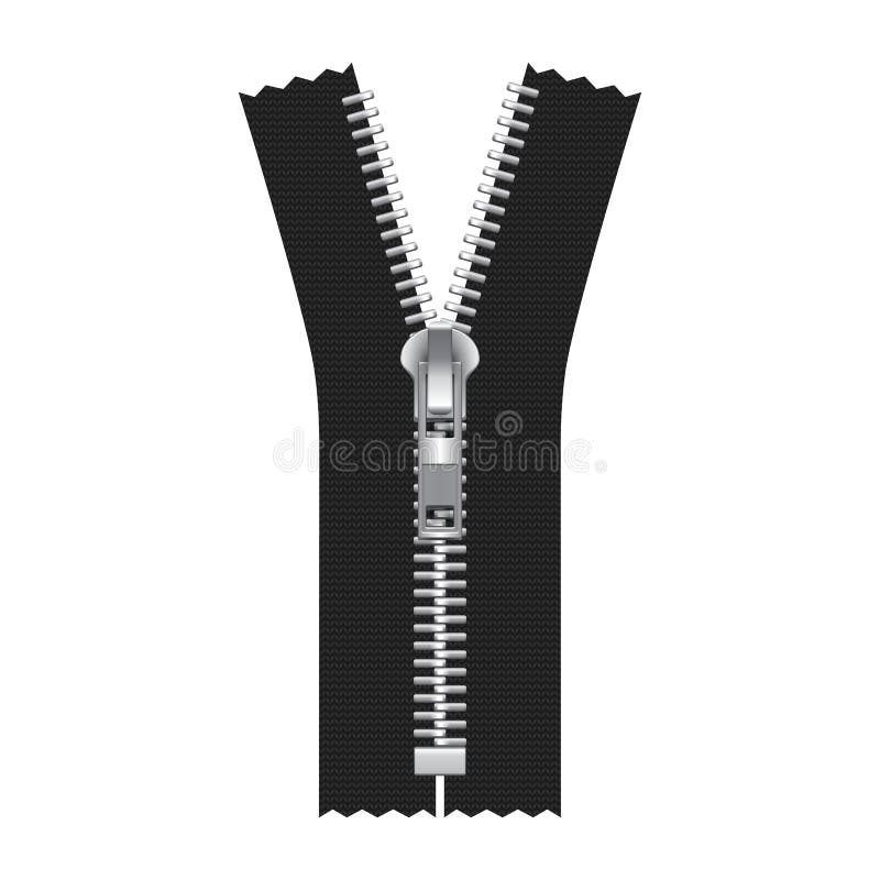 Vector Zipper Illustration Isolated on White Stock Vector ...