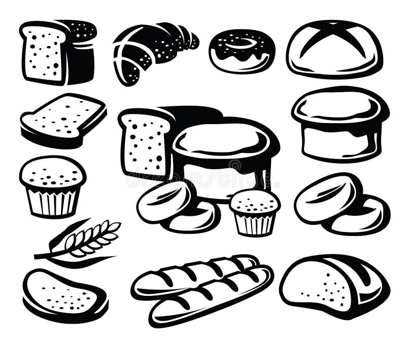 Het Pictogram Van Het Brood Vector Illustratie - Illustration of baksel ...