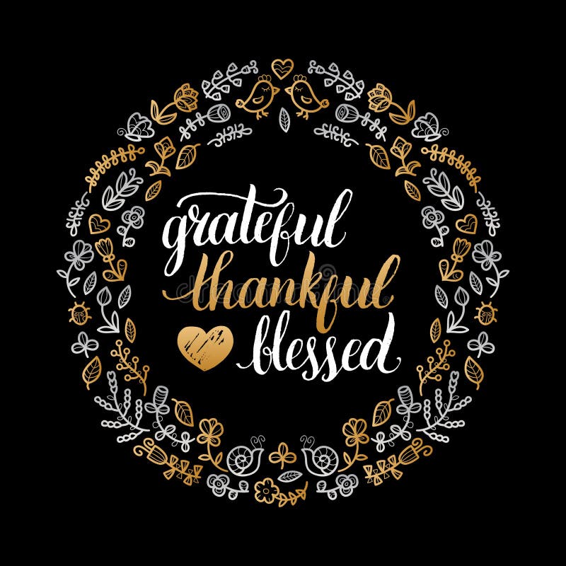 Vectoraffiche Met Het Dankbare, Dankbare, Heilige Van Letters Voorzien ...