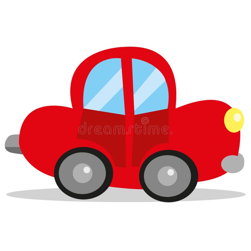 Beeldverhaal Grappige Rode Auto Vector Illustratie - Illustration of ...
