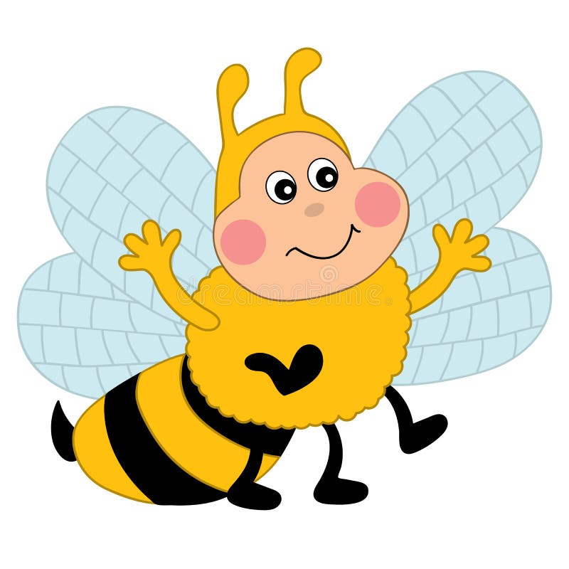 Vectorbeeldverhaalbij, Bij Clipart Vector Illustratie - Illustration of ...