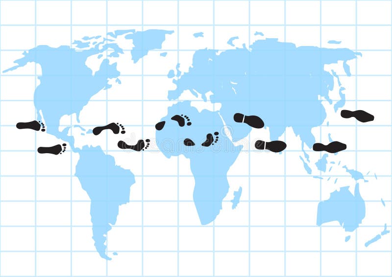 De Samenvatting Van De Aarde Van De Voetafdrukken Van De Koolstof Stock ...