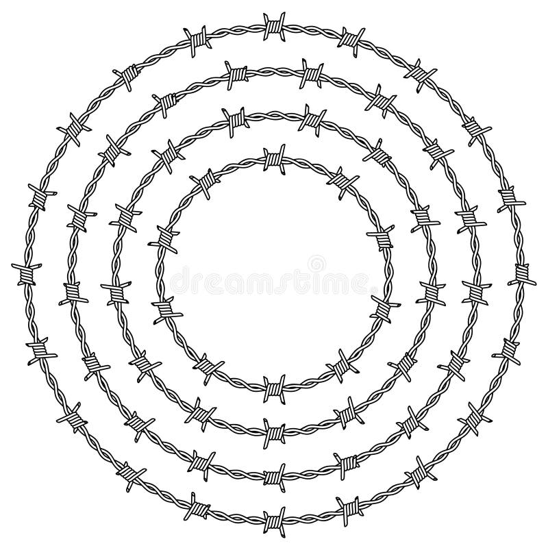 Vectorcirkels Van Prikkeldraad Vector Illustratie - Illustration of ...