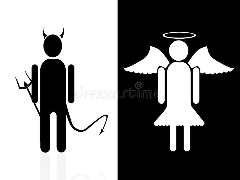 Duivel En Engel. Het is Liefde. Vector Illustratie - Illustration of ...