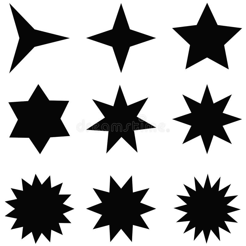 Vectores de las estrellas ilustración del vector. Ilustración de puntas ...