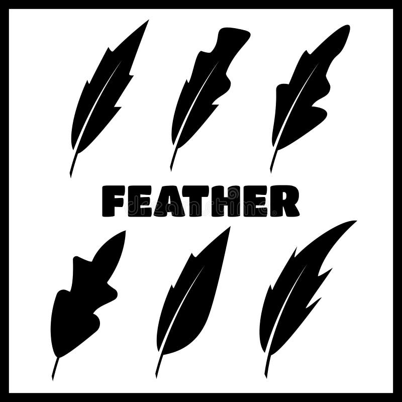 Veer Zwarte Pictogrammen De Tekening Van De Penveer, Veervogel, De Veer ...