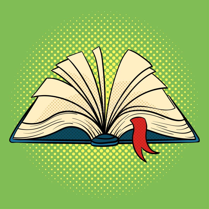 Vectorhand Getrokken Pop-artillustratie Van Boek Open Boek Vector ...