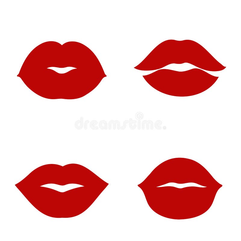 Vectorial Iconos Simples Con Labios Stock de ilustración - Ilustración ...