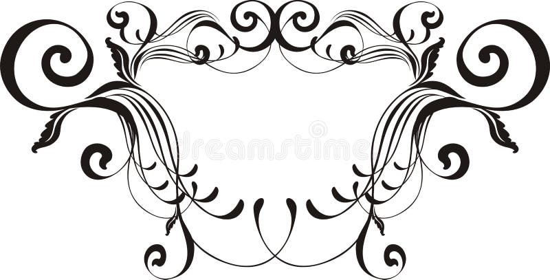 Shield Scroll Frame Background Stock Vector - Illustration of curl ...