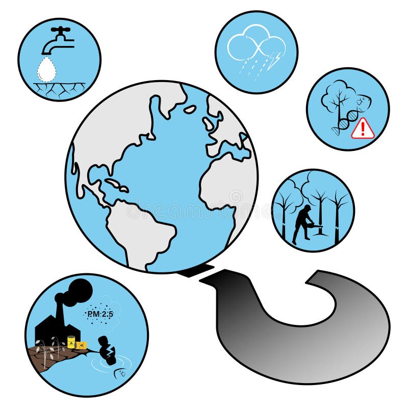 Vector Icon of Environmental Issue Stock Vector - Illustration of ...