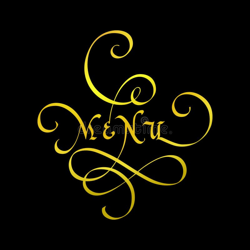 Het Embleembeeld Van De Menu Cursief Doopvont Stock Illustratie ...
