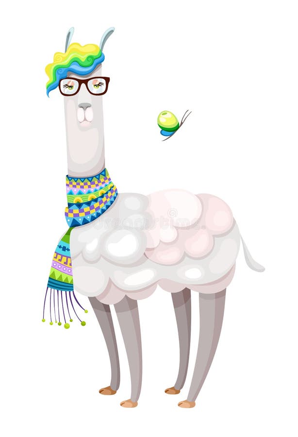 Vectorillustratie Met Leuke Lama's Vector Illustratie - Illustration of ...