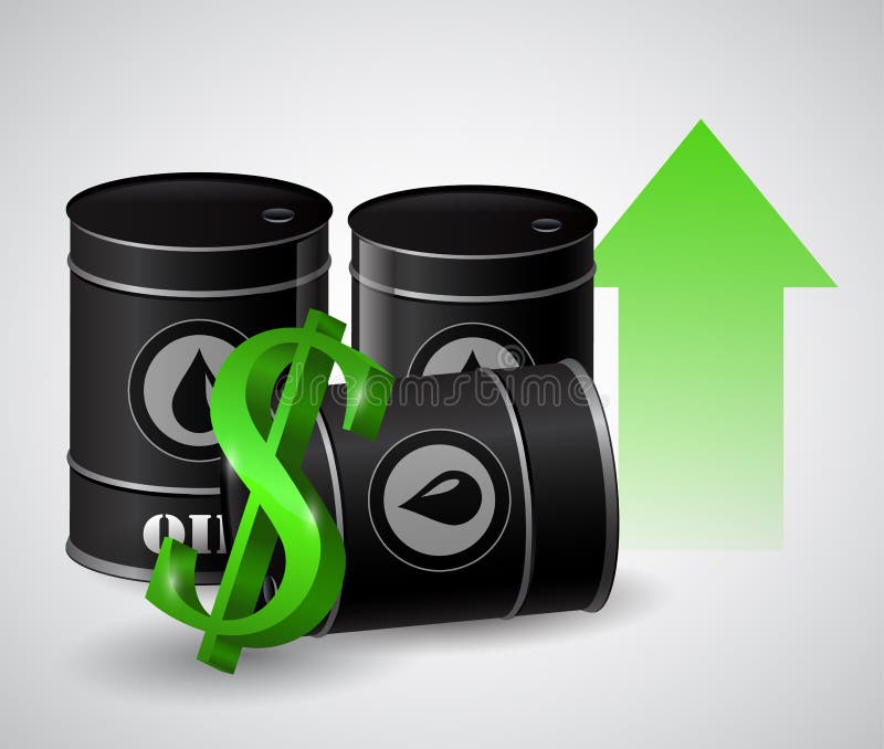 Vectorillustratie Van Olievat Met Groene Pijl Vector Illustratie ...