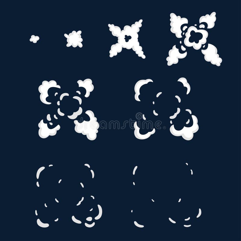 Vectorillustratie Van Rookanimatie De Explosie En De Rook Van Sprite ...