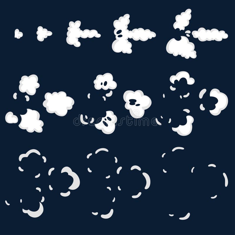 Vectorillustratie Van Rookanimatie De Explosie En De Rook Van Sprite ...