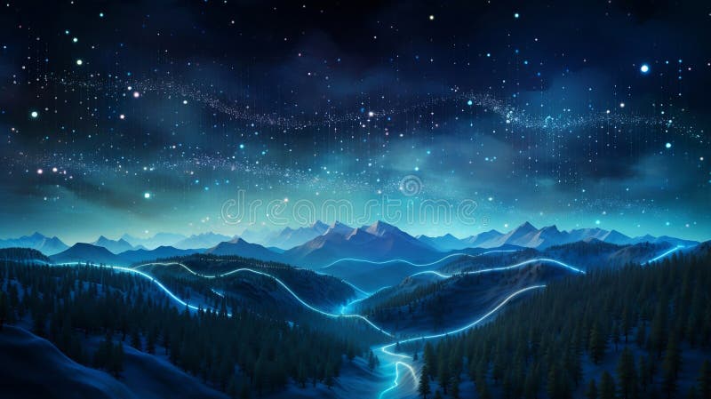 Vectorized Colorful Attractive Evening Nature Winterscape with ... Vectorized Colorful Attractive Evening Nature Winterscape with ...
