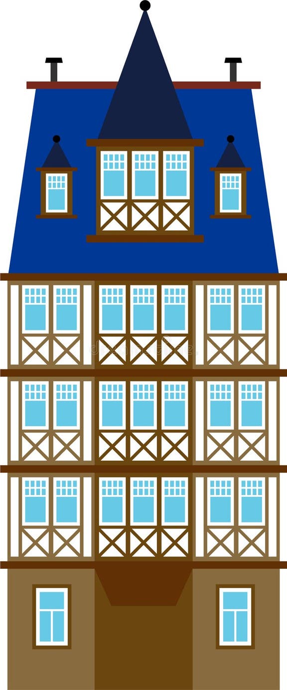 Vectorized Generic Building Stock Vector - Illustration of roof ...