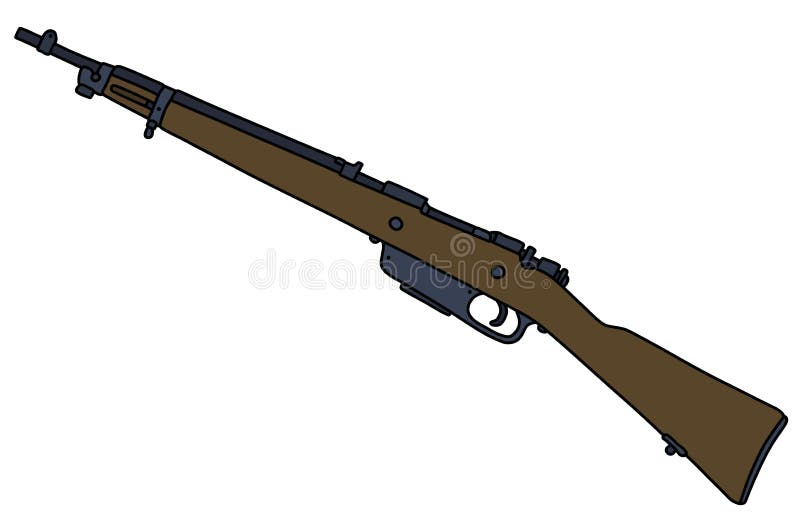The old military rifle stock vector. Illustration of drawing - 139126057