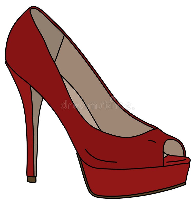 The red shoe on high heel stock vector. Illustration of heel - 174435897