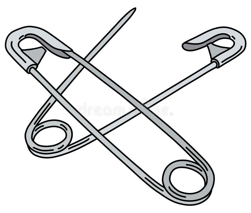 Two classic safety pins stock vector. Illustration of safety - 159322851