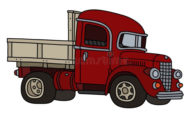 The Classic Red Lorry Truck Stock Vector - Illustration of lorry ...