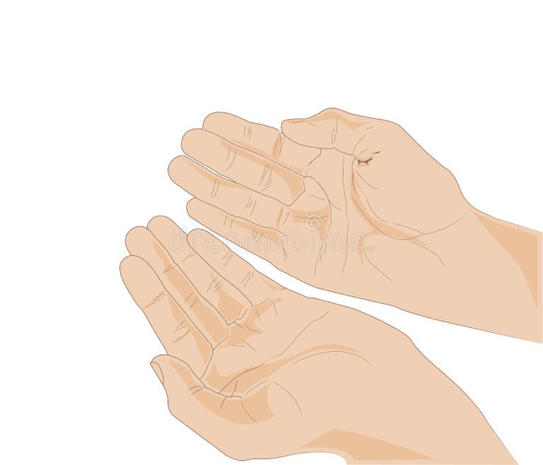 Cupped Hands Drawing Stock Illustrations – 648 Cupped Hands Drawing ...
