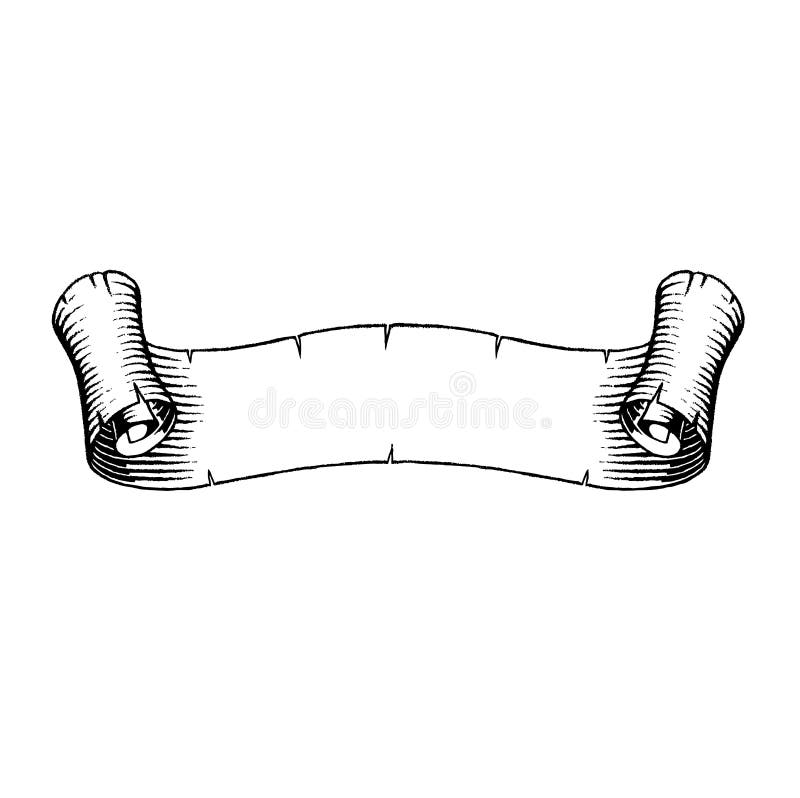 Vectorized Ink Sketch of an Old Banner Stock Vector - Illustration of ...