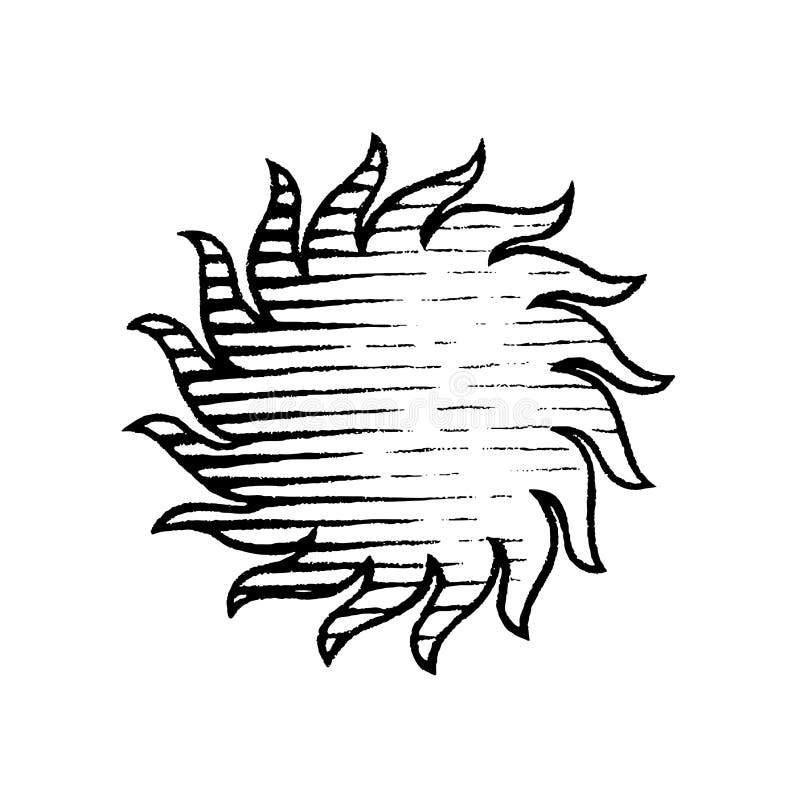 Vectorized Ink Sketch of Sun Stock Vector - Illustration of drawing ...