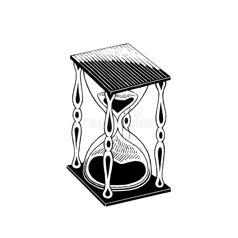 Vectorized Inktschets Van Een Zandloper Vector Illustratie ...