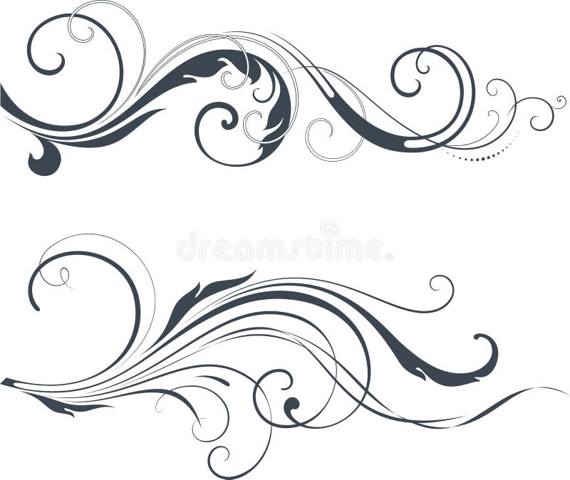 Vectorized Scroll Design Element Stock Vector - Illustration of summer ...