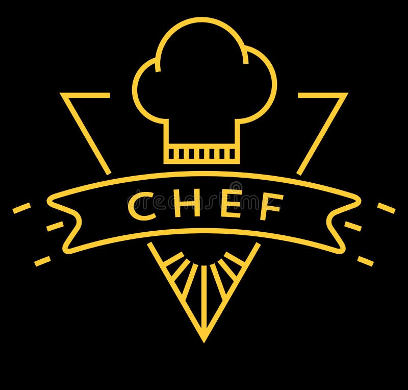 Vectorkeukenchef-kok Icon Met Lineaire Stijl Vector Illustratie ...