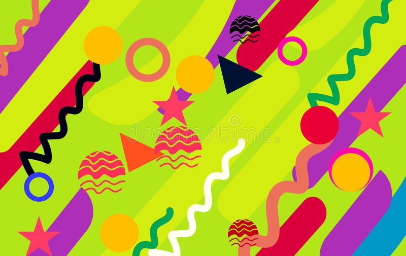 Vectorof Abstract Retro Background with Multicolored Geometric Shapes ...
