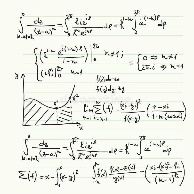 Vectorpatroon Met Wiskundige Formules Vector Illustratie - Illustration ...