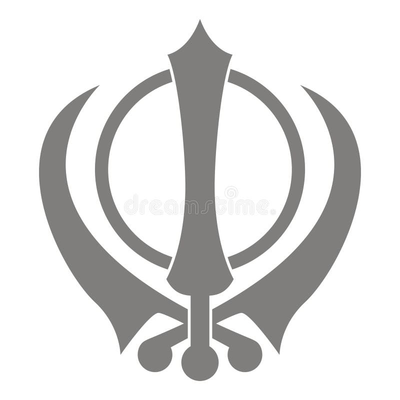 Vectorpictogram met Khanda vector illustratie. Illustration of embleem ...