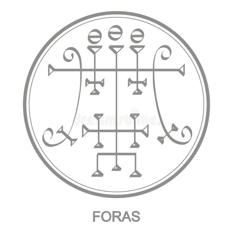 Vectorpictogram Met Symbool Van Demon Foras Vector Illustratie ...