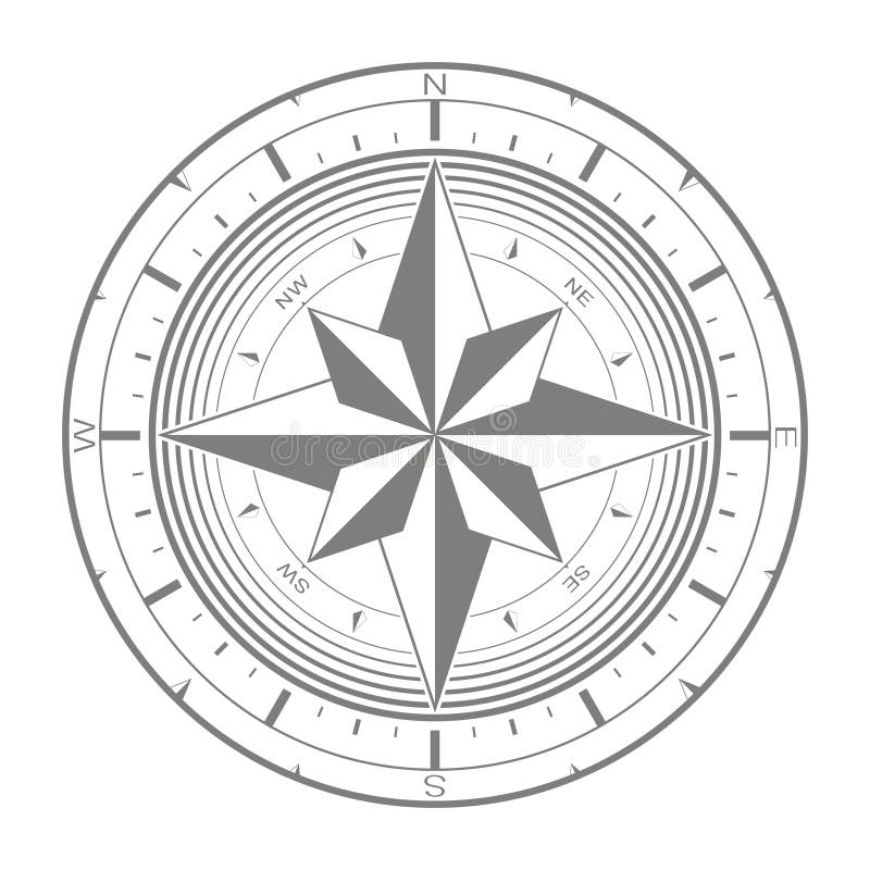 Vectorpictogram Met Windroos Vector Illustratie - Illustration of ster ...