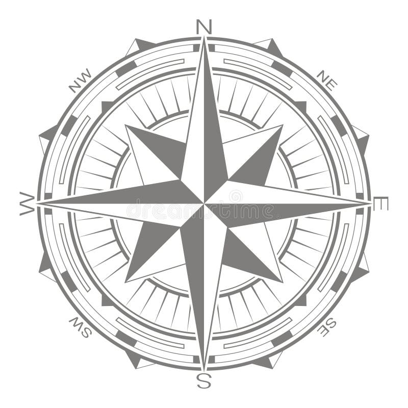 Vectorpictogram Met Windroos Vector Illustratie - Illustration of ster ...