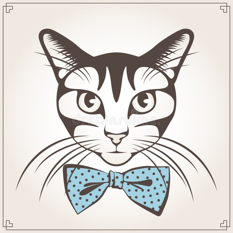 Vectorportret van de kat vector illustratie. Illustration of bont ...