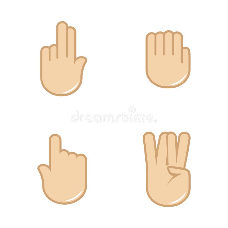 Vectorreeks Pictogrammen Van Handgebaren Gebarentaal Vector Illustratie ...