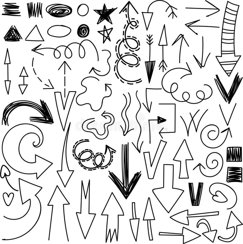 Reeks Met De Hand Getekende Vrouwelijke Gezichten En Elementen in ...