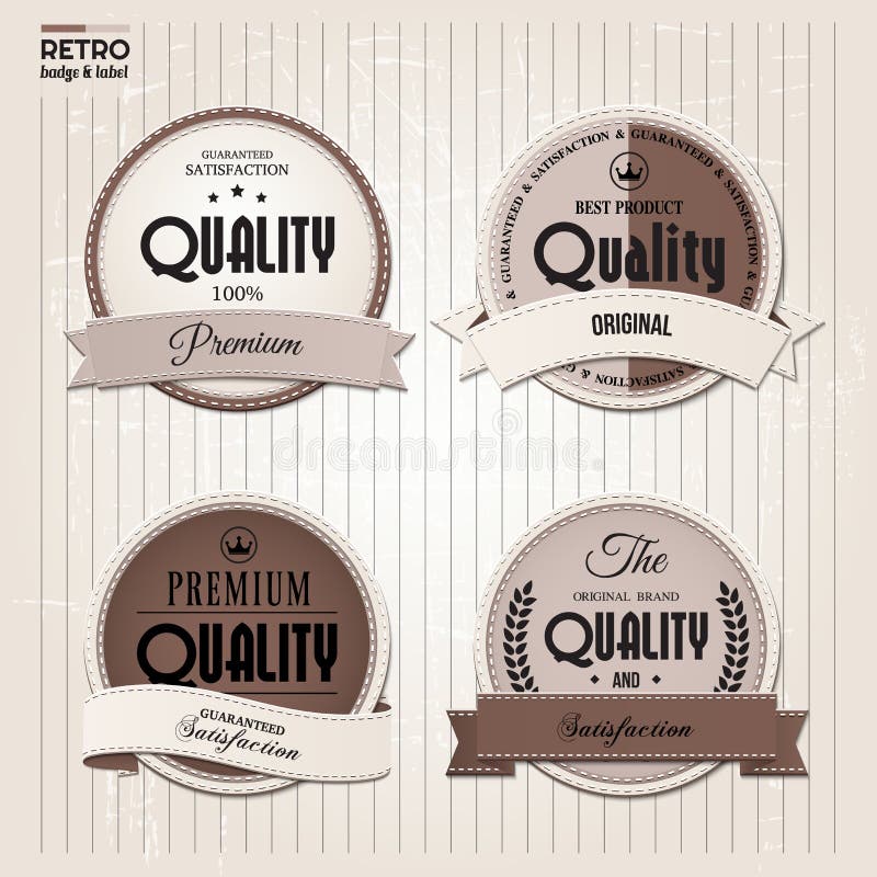 Vectorreeks Van Retro Zegel, Sticker, Markering, Etiket, Vector ...