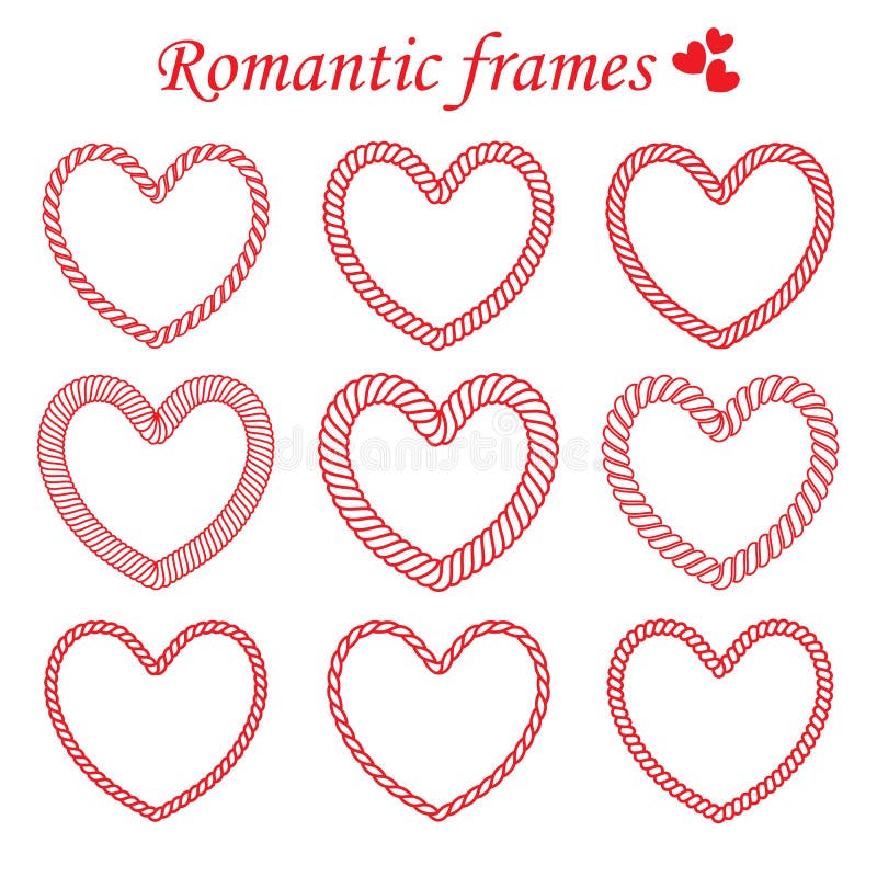 Vectorset Van Een Gedraaide Kaderstructuur in Hartvorm Vector ...