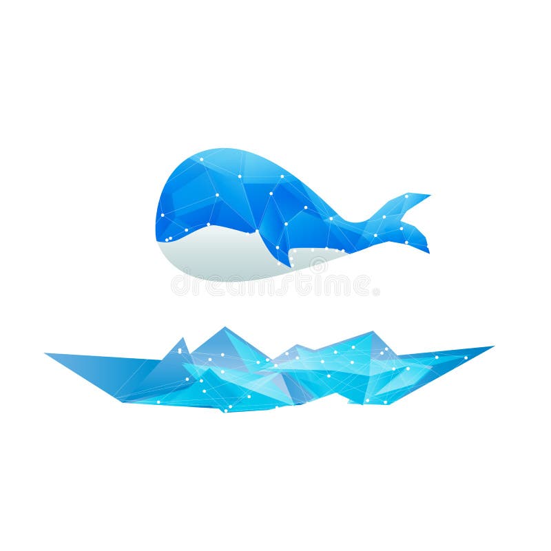 Set Of Whale Polygon Geometric. Stock Vector - Illustration of white ...